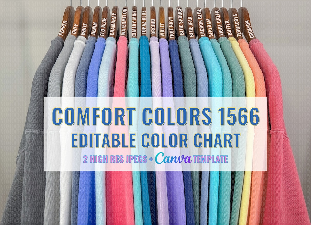 Comfort Colors Color Chart Editable Canva Template C1566 Comfort Colors ...