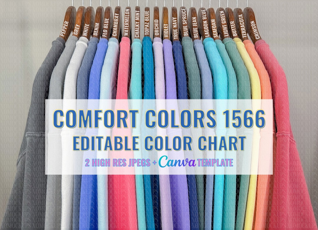 Comfort Colors Color Chart Editable Canva Template C1566 Comfort Colors ...