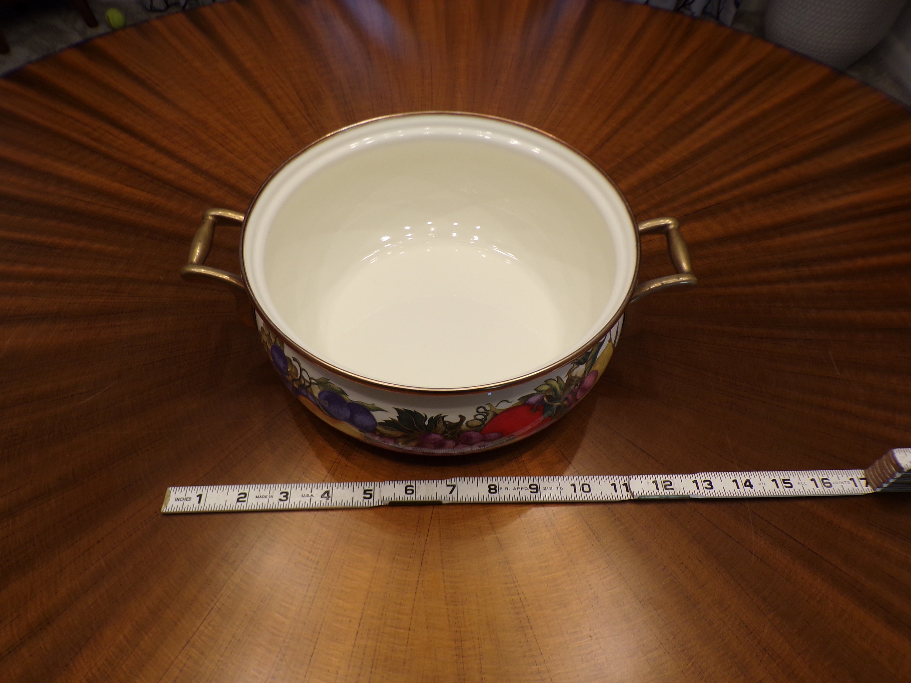 Vintage Cornucopia Enameled Casserole Dish With Fruit Design - Etsy