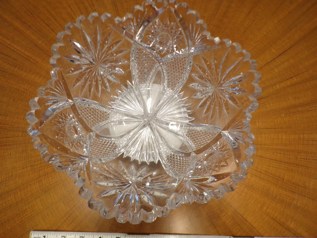 Vintage Crystal Bowl With Star of David Design - Etsy