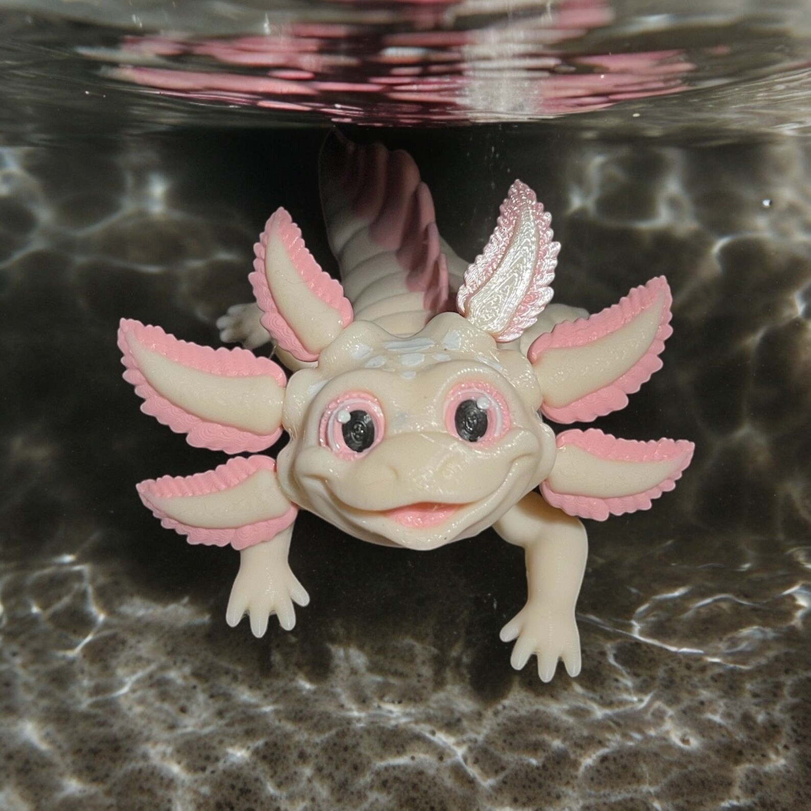 Adorable Axolotl Articulated Model, 3D Printed Decor, Cute Axolotl ...