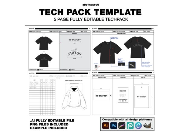 Streetwear Clothing Vector Mockup Pack Techpack 112 Mockups Clothing ...
