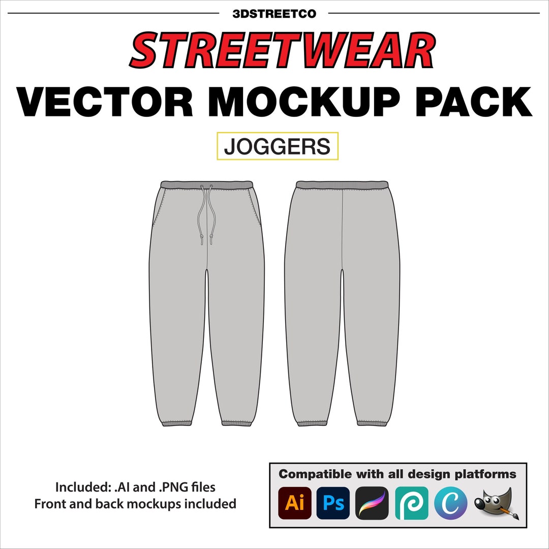 Streetwear JOGGERS, Vector Mockup: Perfect for Clothing Brands ...