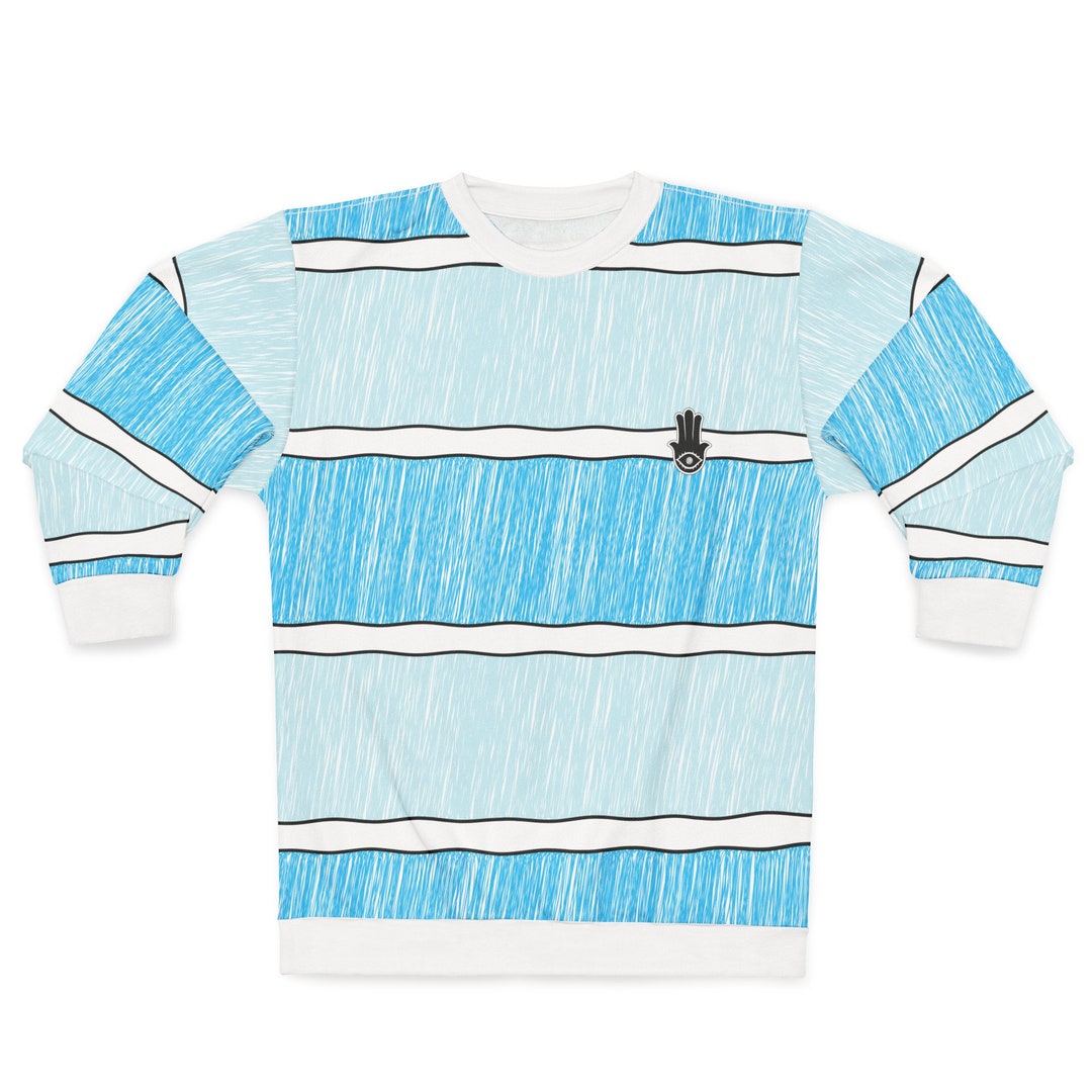 Sweatshirt - Blue - Baby Blue - Stripes - Y2K - Designer Clothes ...