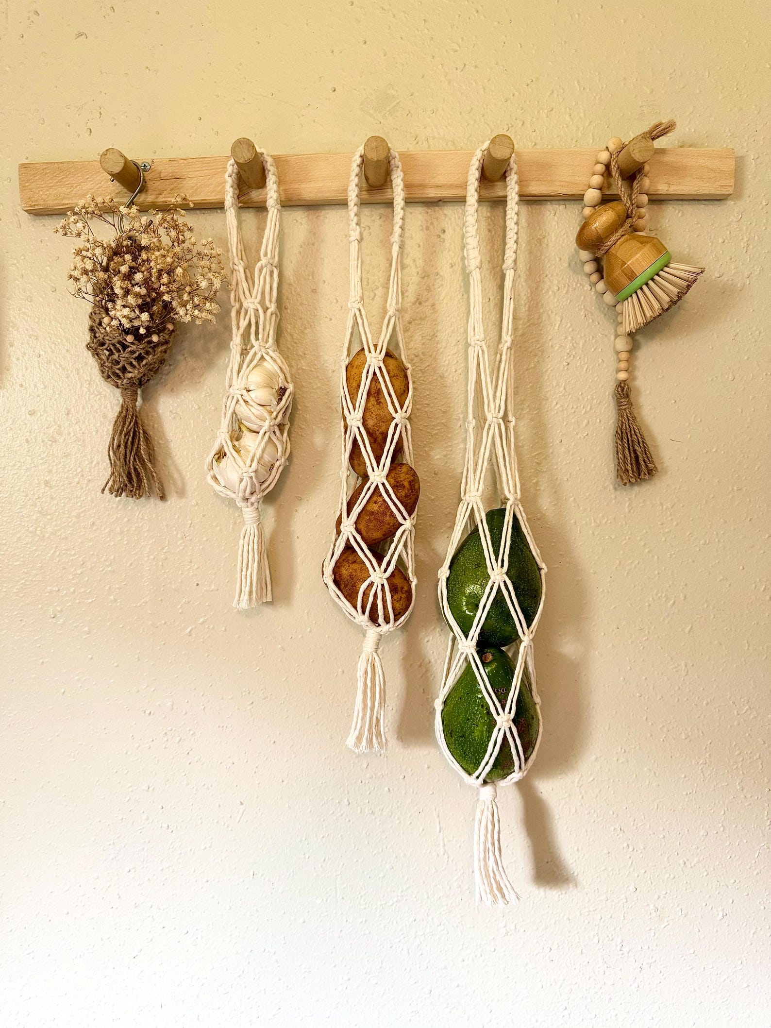 MACRAME FRUIT PENDANT Vegetable Fruit Holder Fruit Hanger Hanging ...