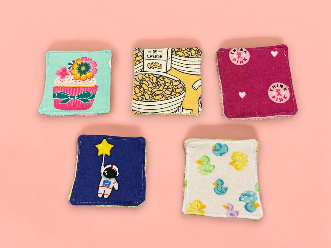 Reusable Makeup Assorted Patterns, Terry Cloth Wipe, Cotton Makeup ...