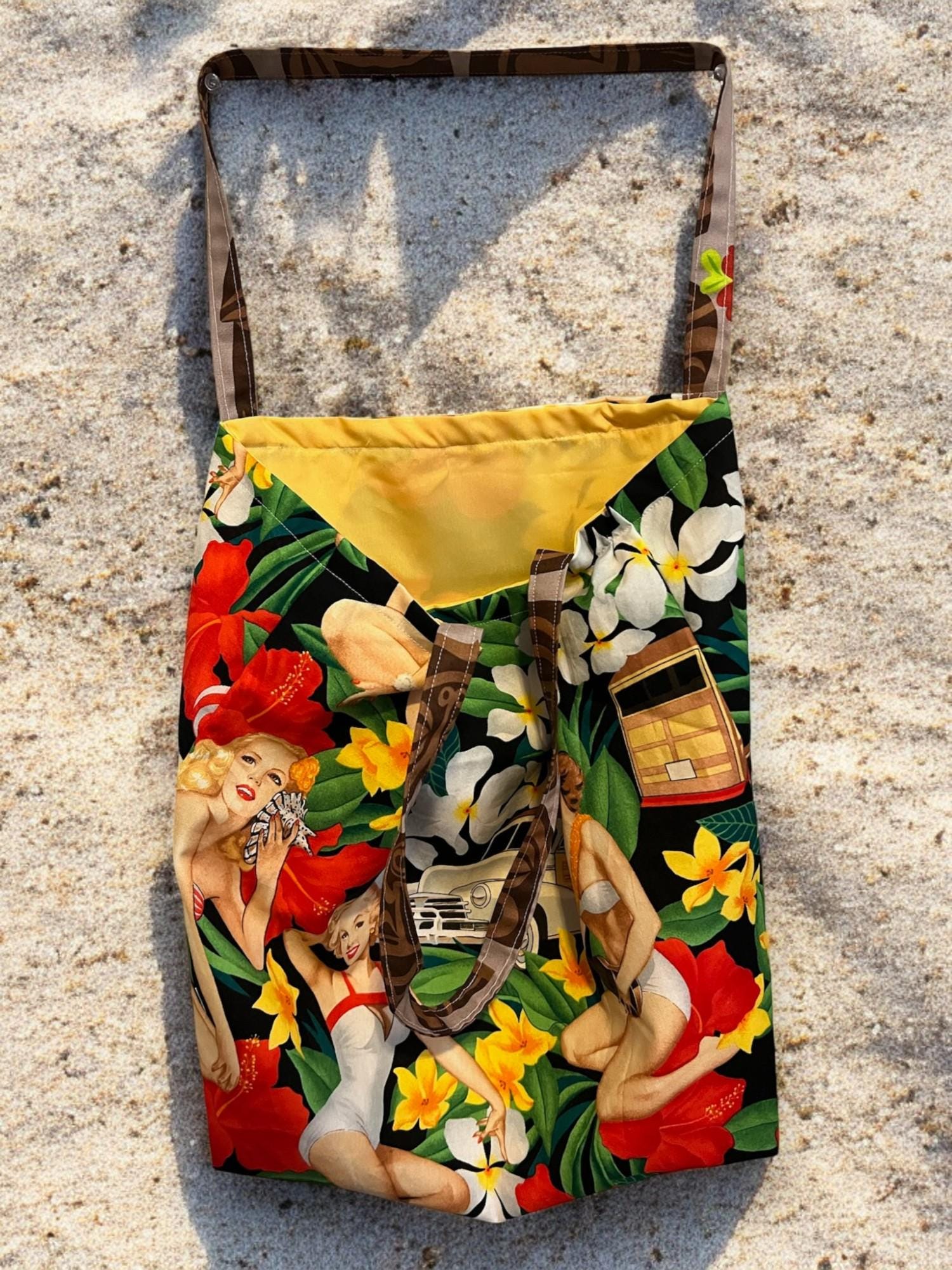 Aloha Girls Tote Bag, Pin up Girls Tote Bag, Alexander Henry Fabric ...