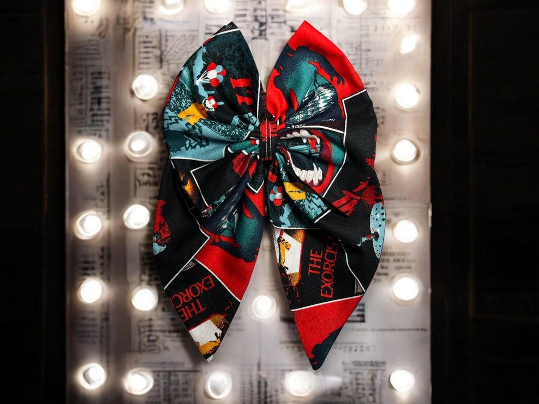 Horror Movie Poster Bow, HHN Bow, Scary Movie Bow,long Tail Halloween ...