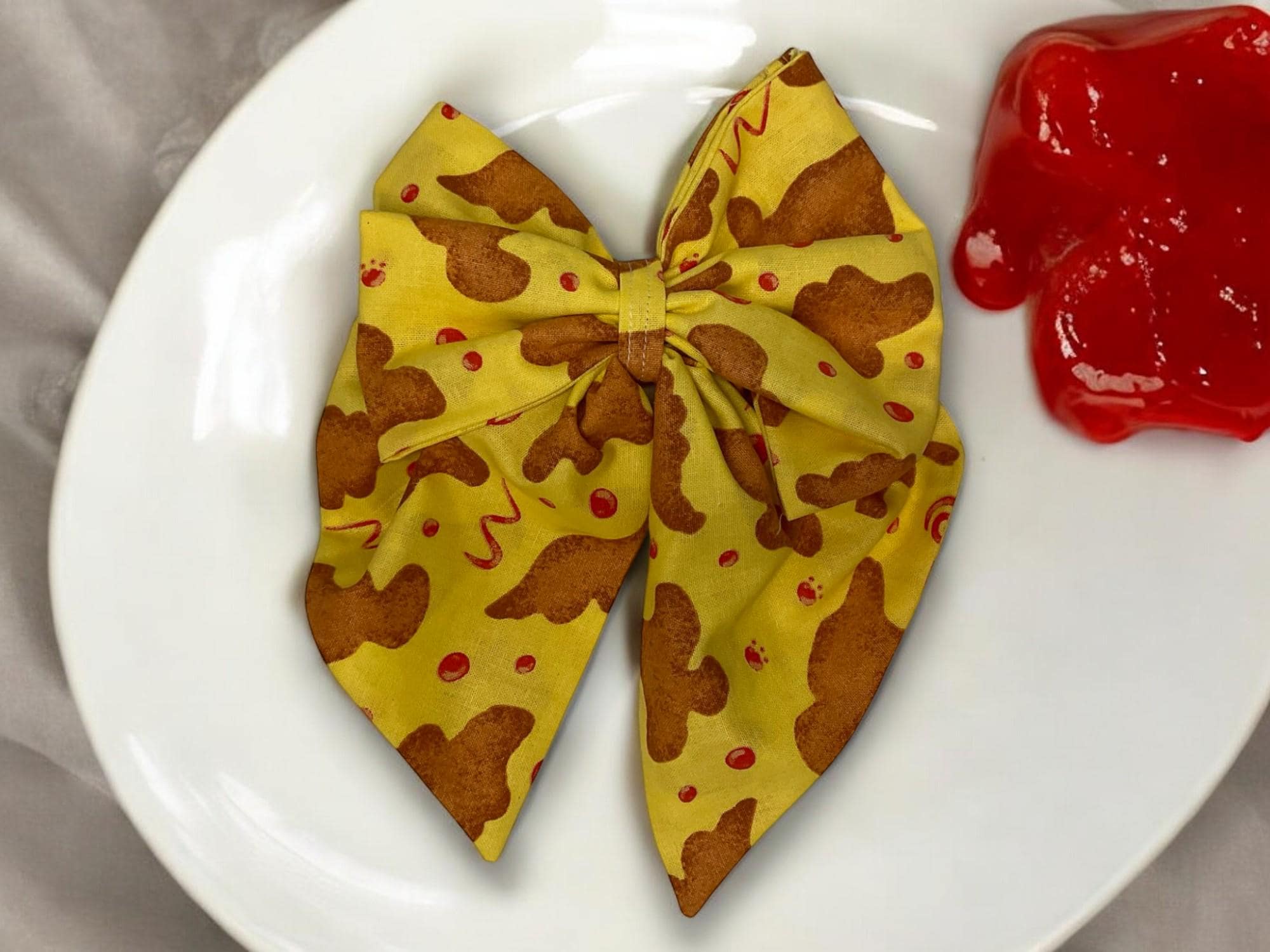 Dinosaur Chicken Nuggets Fable Style Bow, Novelty Bow, Cute Sailor Bow ...