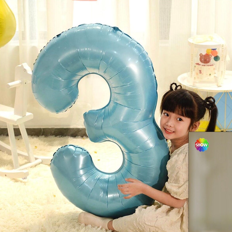 Pastel Blue Number Balloons Baby Blue Number Balloons Age - Etsy