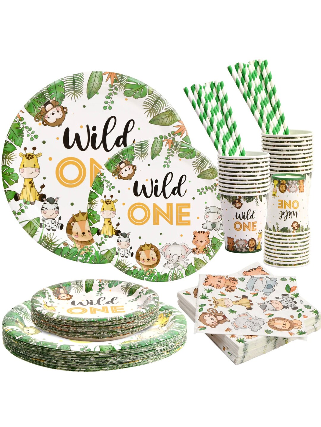 Wild ONE Birthday Decorations Wild ONE Tableware Jungle Party ...