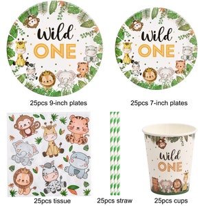 Wild ONE Birthday Decorations Wild ONE Tableware Jungle Party ...