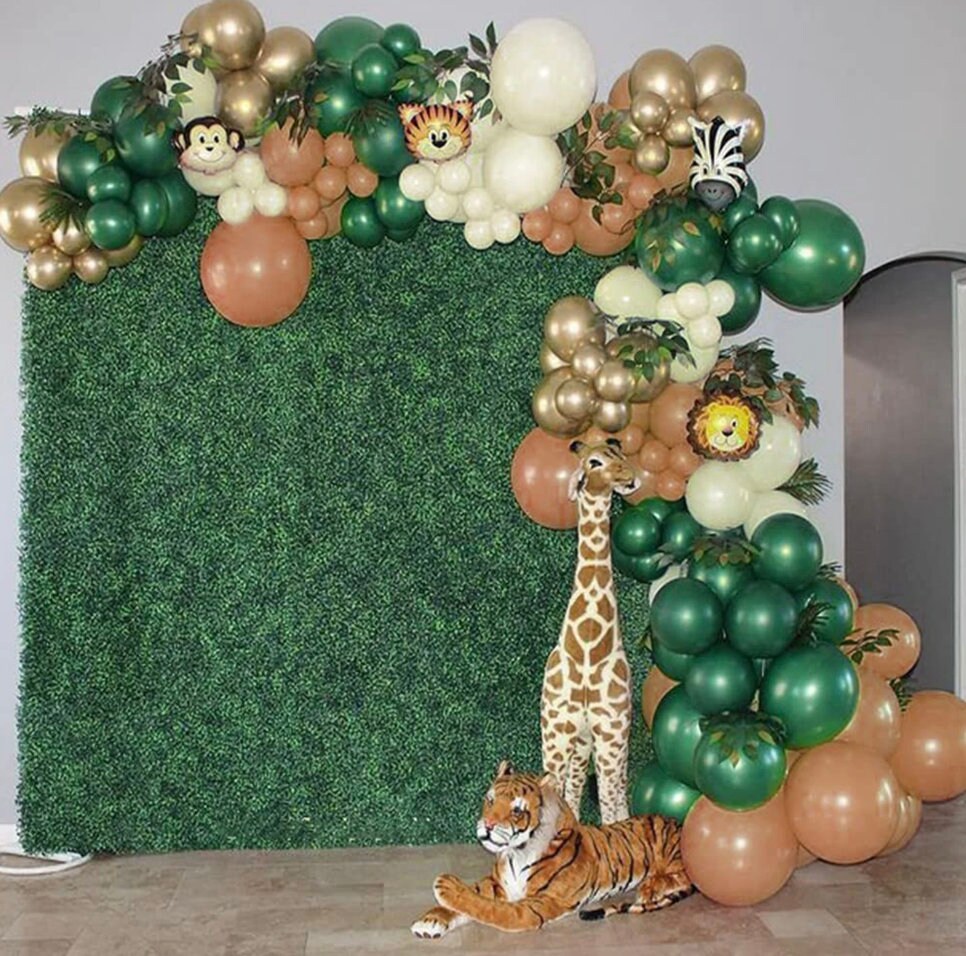 119pcs Safari Jungle Balloon Garland Arch Kit,green Wild Tropical Theme ...