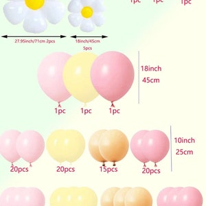 140pcs Daisy Balloon Garland Kit, Pink Pastel Balloon Arch, Daisy Party ...