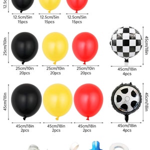 123pcs Race Car Theme Balloon Garland, Two Fast Birthday Decorations ...