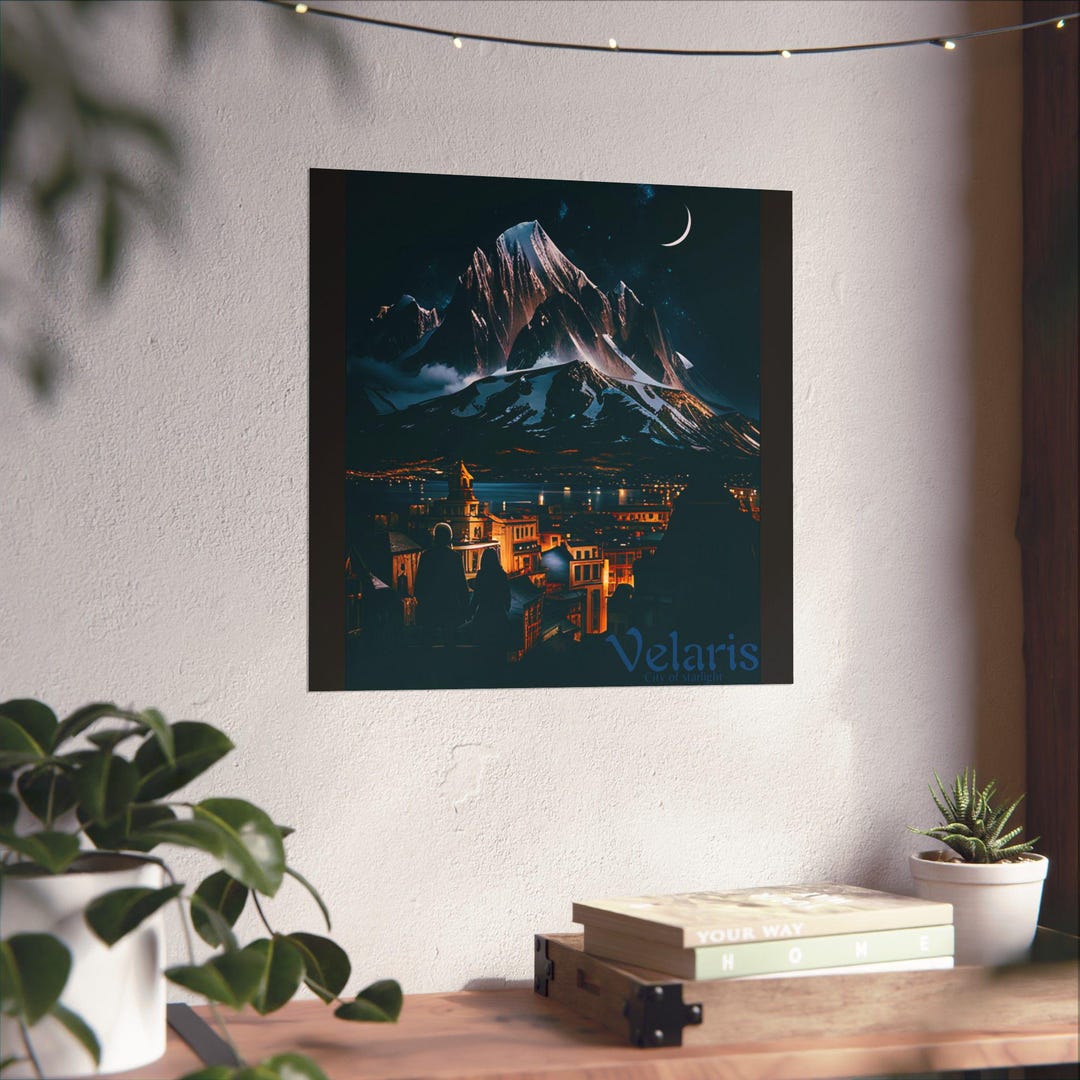 Night Court Poster, Moon and Stars Wall Art, Starry Velaris Village ...