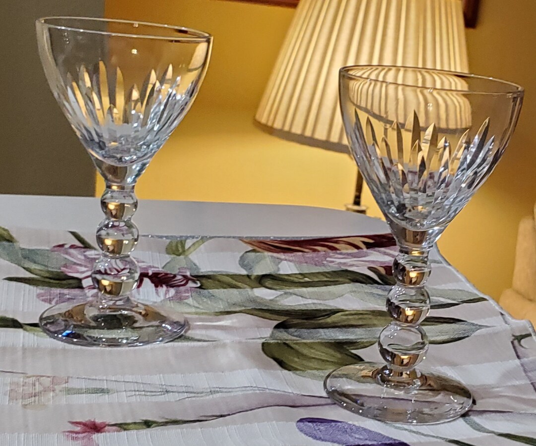 Etched Crystal Cordial Glasses - Bryce Brothers Stemware - Set of 2 - Etsy