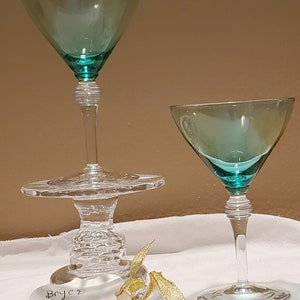 Rare Bryce 935 Unique Vaseline Glass Green, 5" Cocktail/ Liquor Glass ...