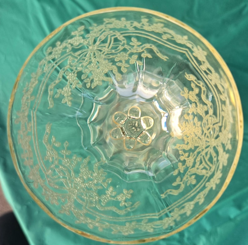 Vintage Fostoria Topaz Cocktail Glass: Floral Garland Etching, USA Made ...