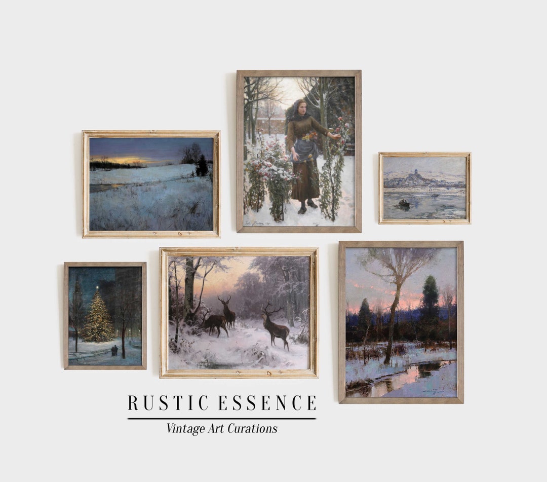 Christmas at Dusk Customizable Gallery, 54 Image Holiday Wall Art ...