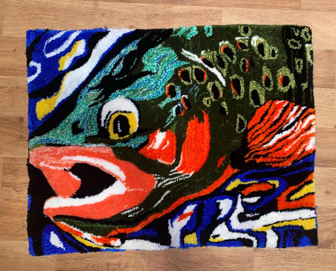 Hand Tufted Trout Fish Rug - Etsy