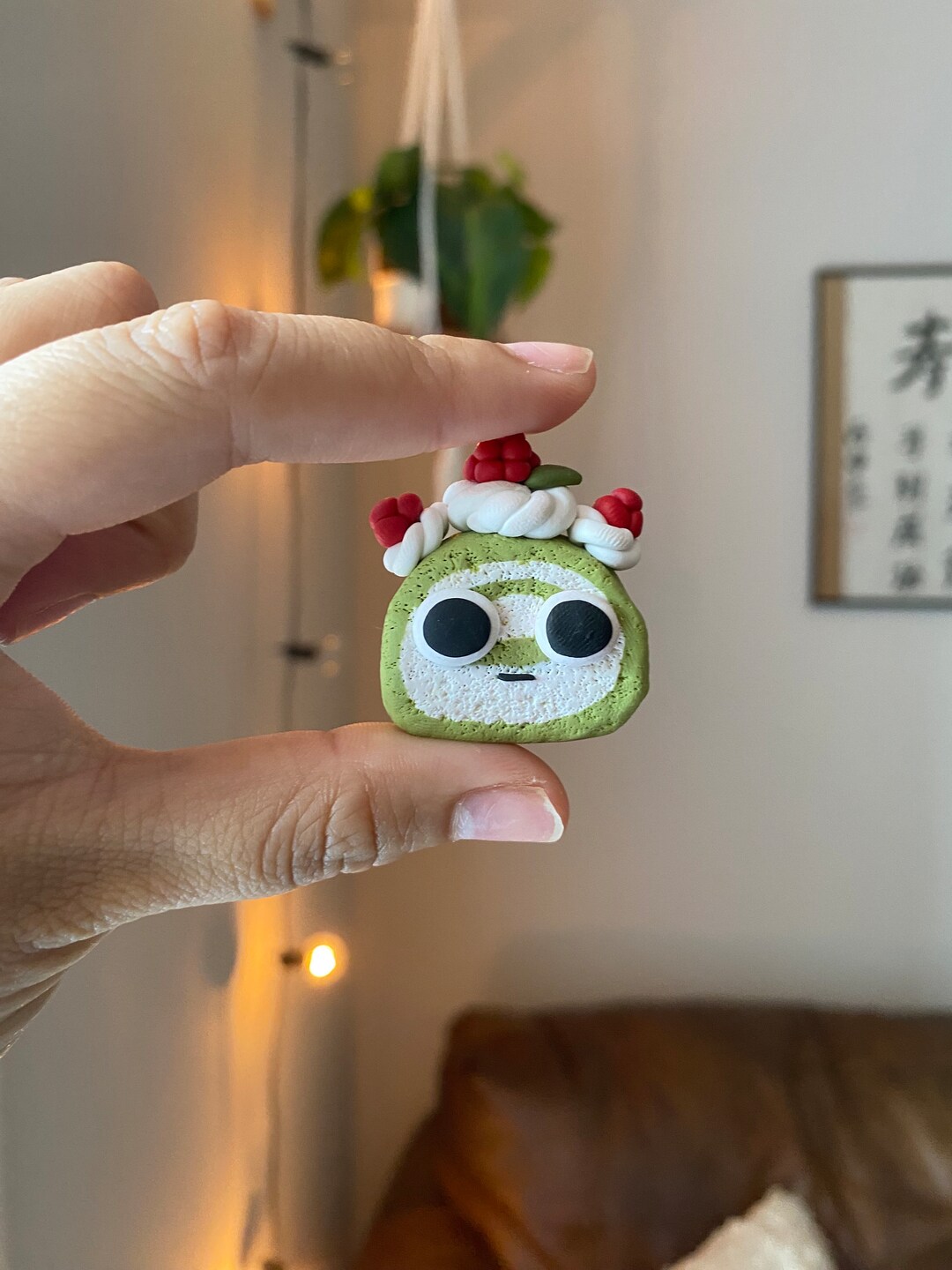 Matcha Raspberry Roll Slime Figurine - Etsy