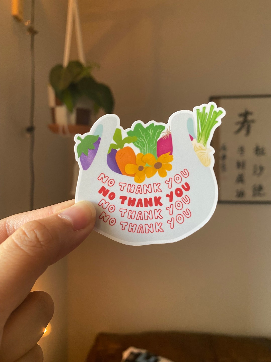 No Thank You Sticker - Laptop Sticker, Cute Sticker, Vinyl Sticker ...