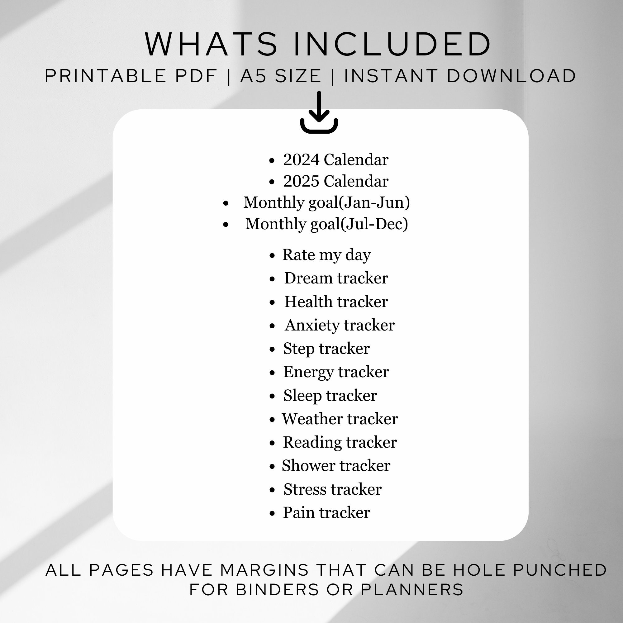 Bullet Journal Pages Printable, Advanced Yearly Tracker, Pre-made BUJO ...