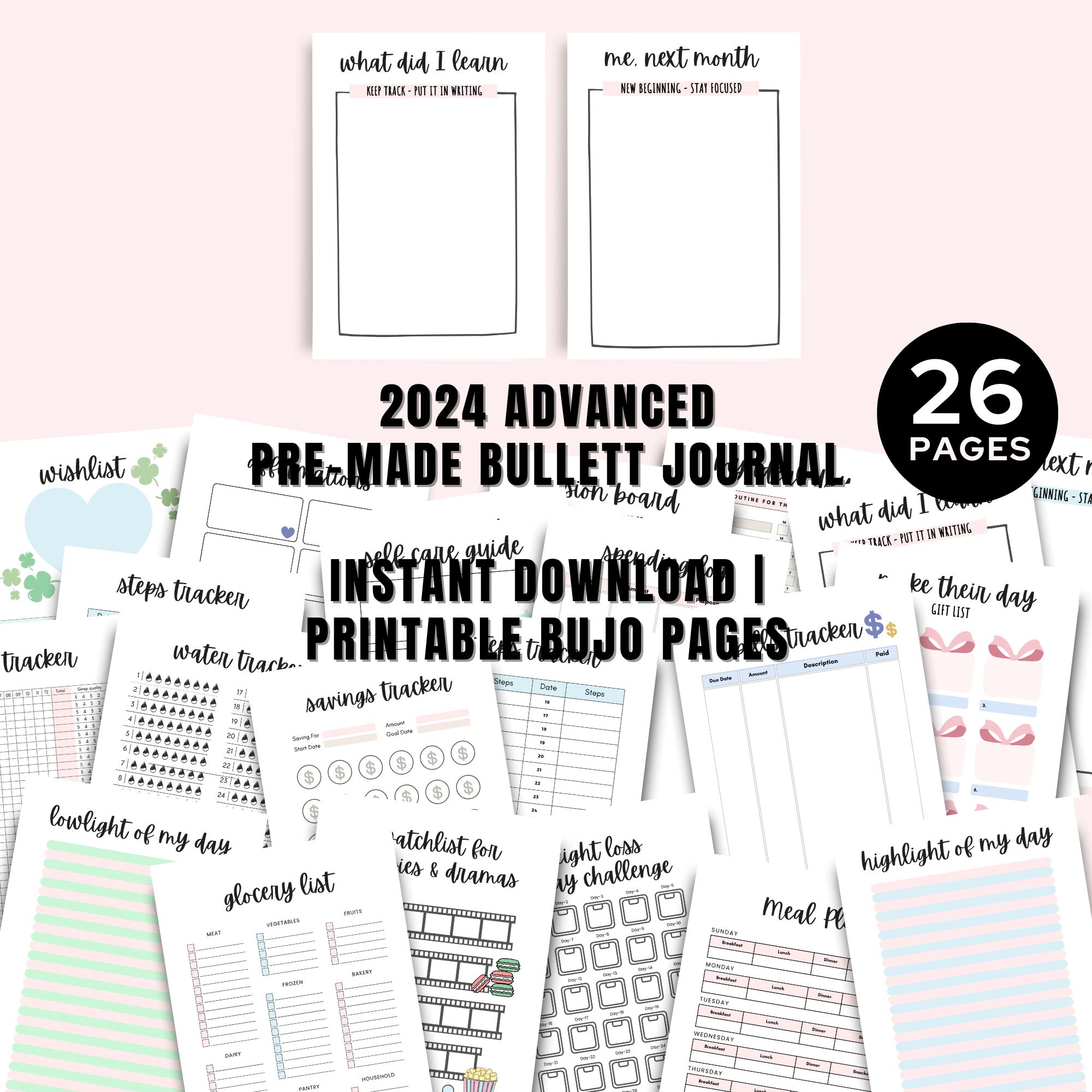 2024 Premade Bullet Journal – Bullet Journal 2024 – TH Elek