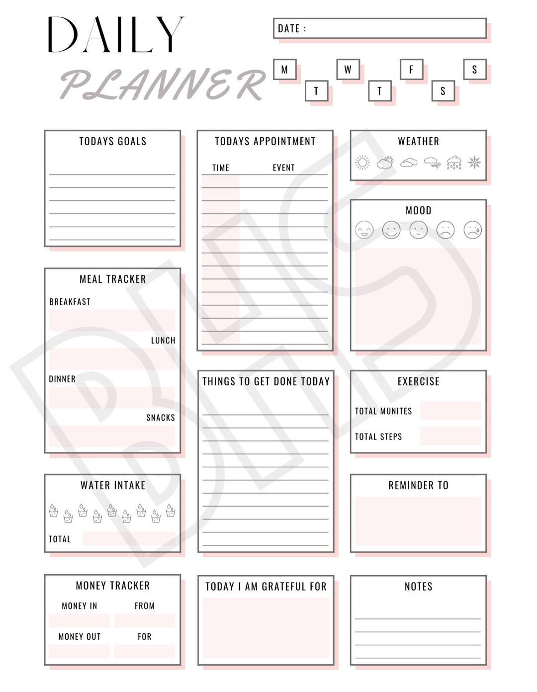 Daily Planner - Etsy