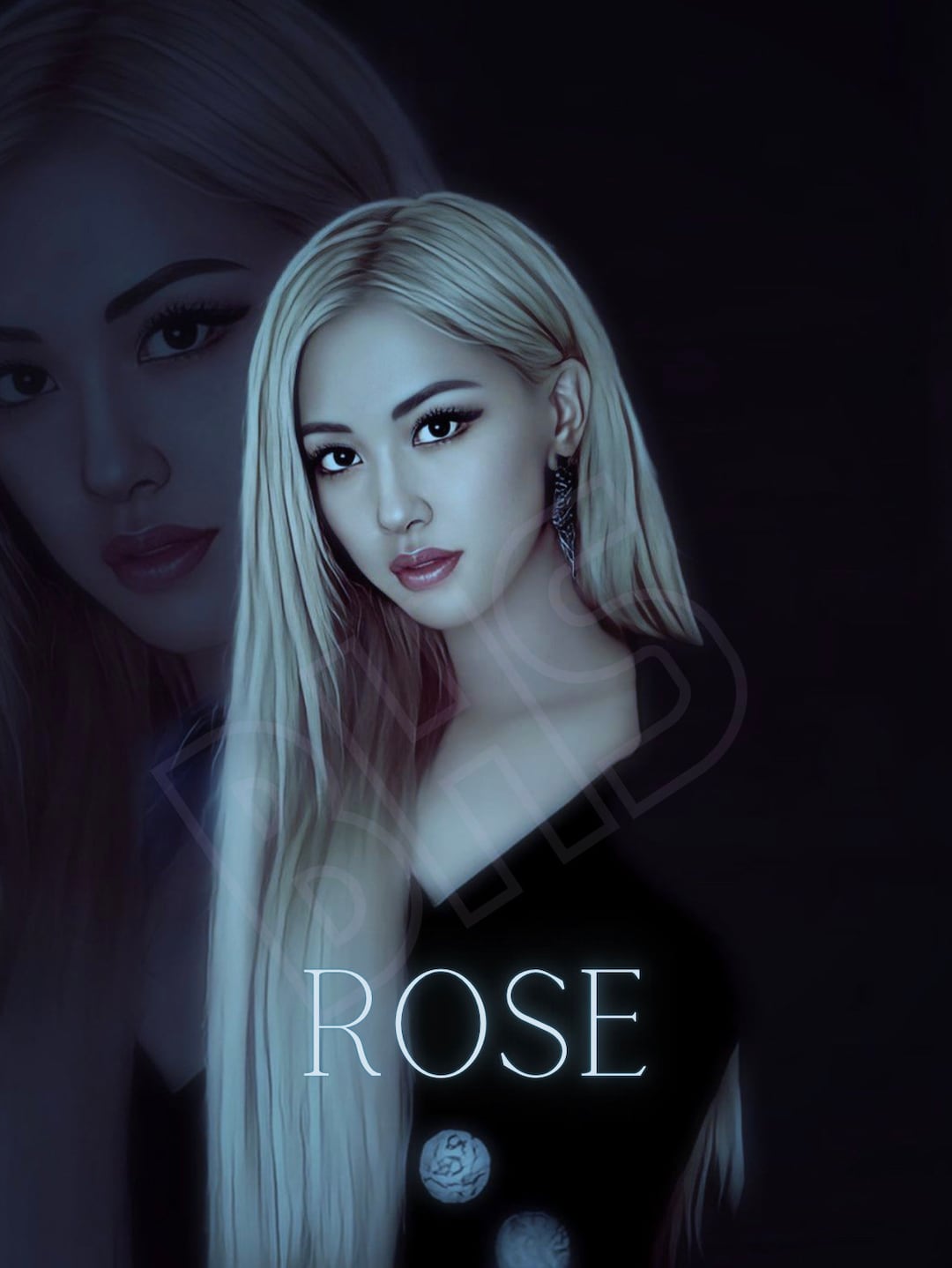 Black Pink Rose Fan Art - Etsy