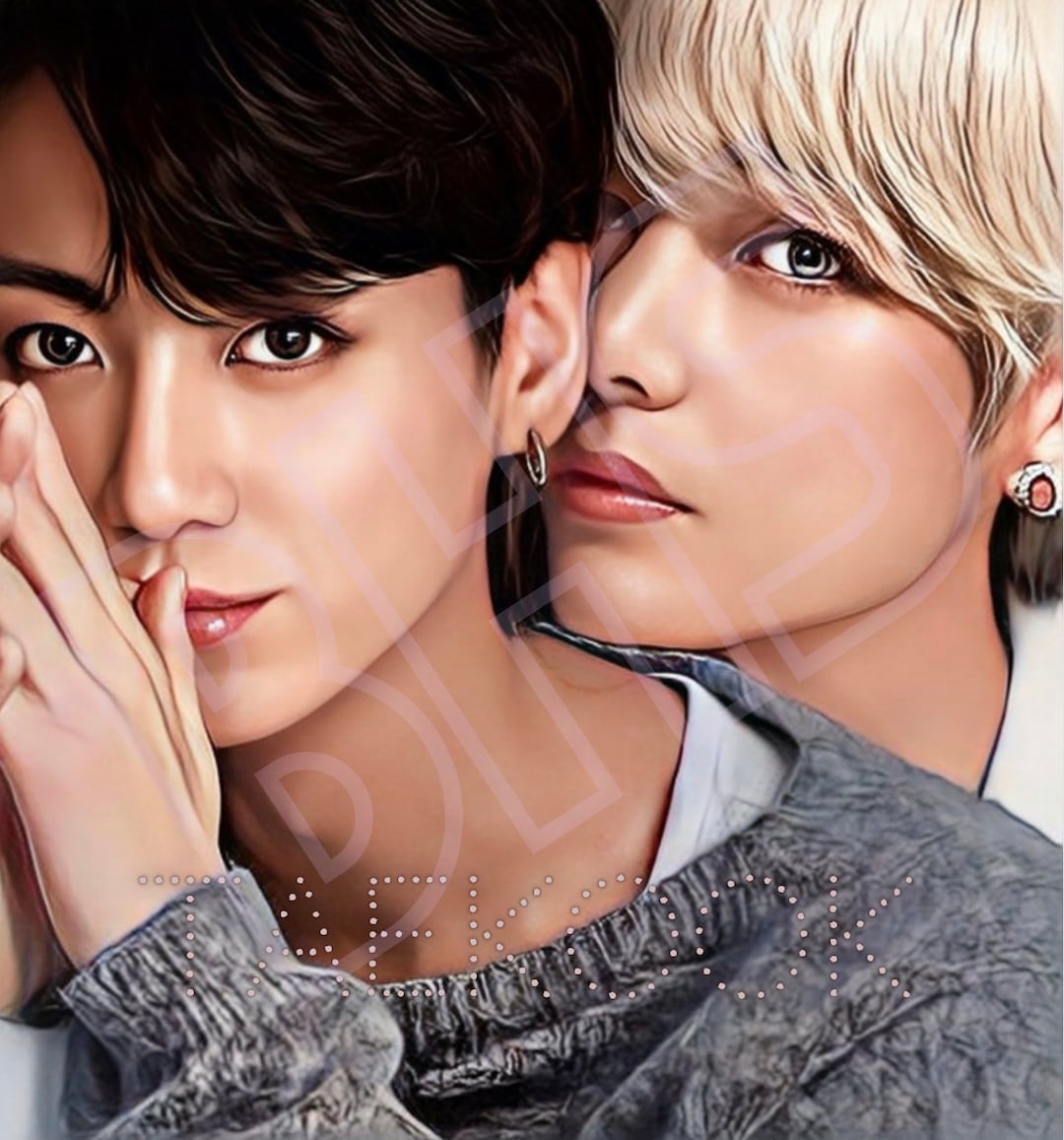 BTS Taekook Fan Art - Etsy
