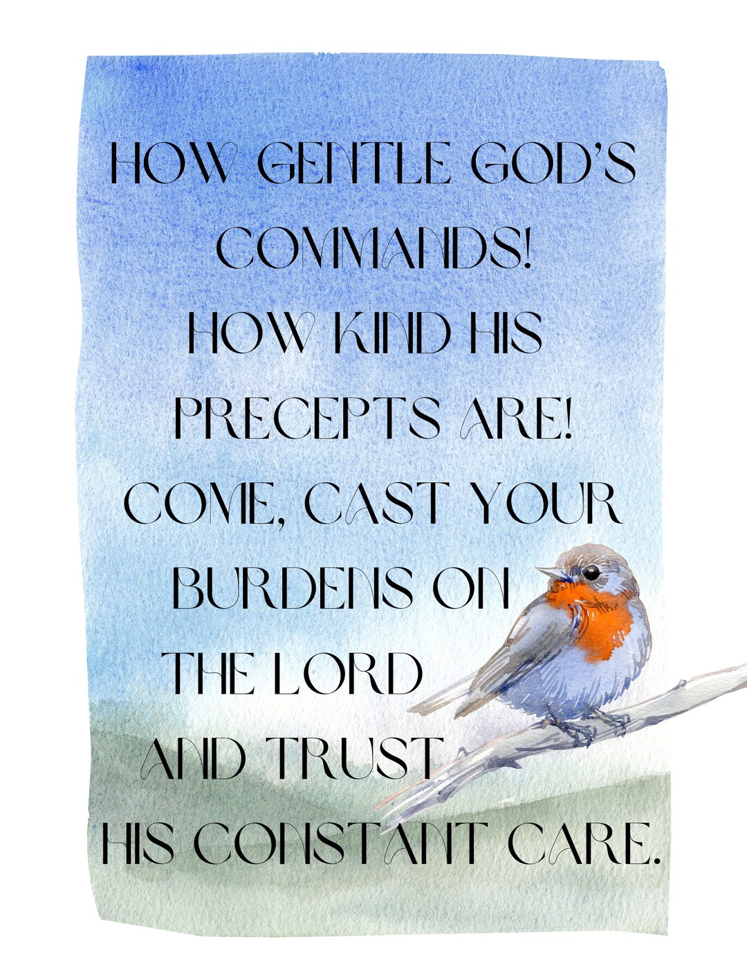 How Gentle God's Commands Printable, Christian Digital Download, Hymn ...