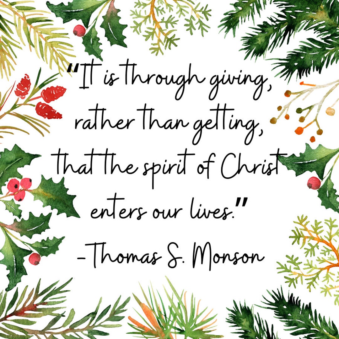 LDS Quotes, Christmas Digital Download, Ministering Sister Gift, Relief ...