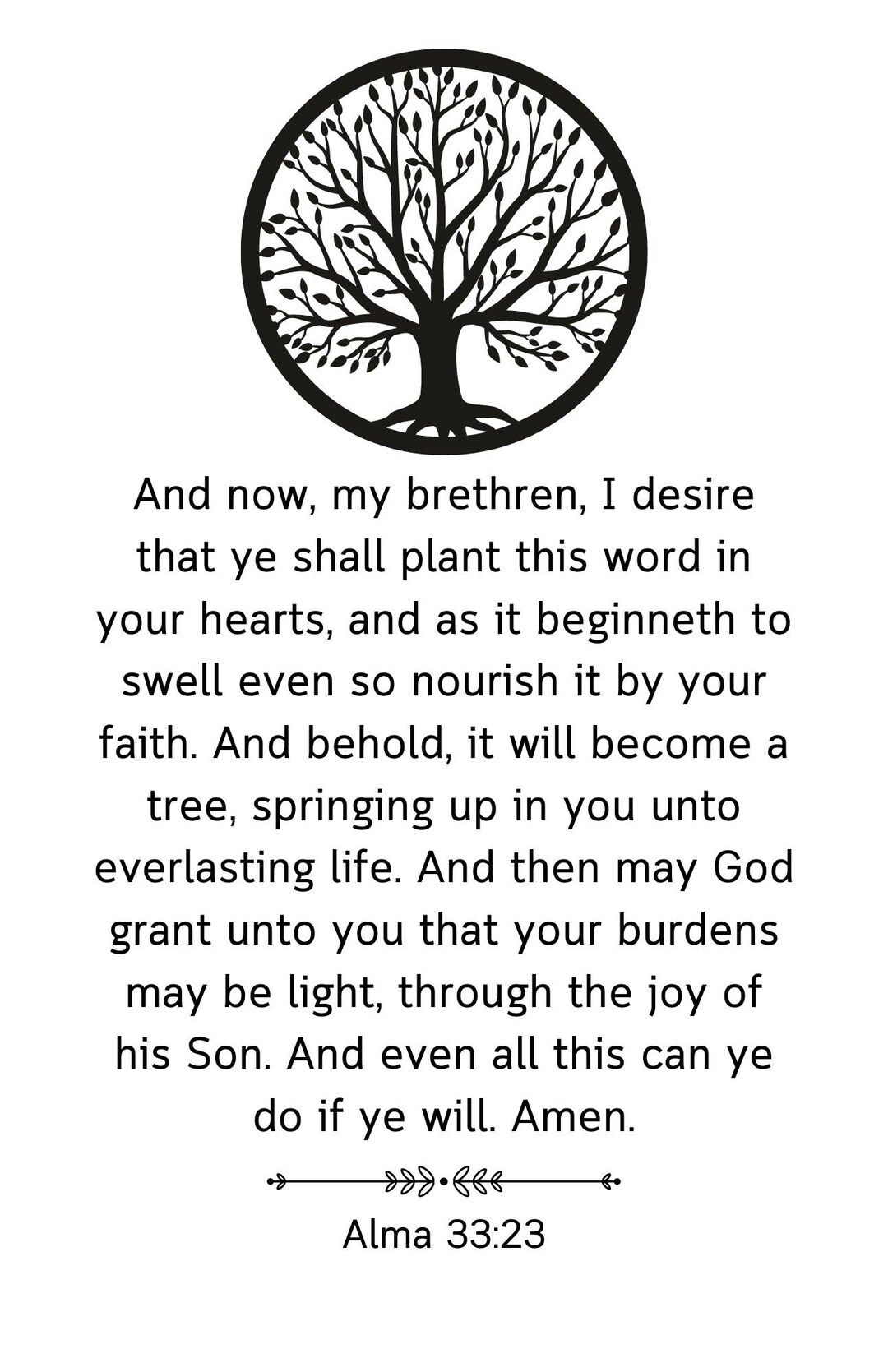 Alma 33:23, Book of Mormon Quotes, LDS Ministering Sister Gift ...