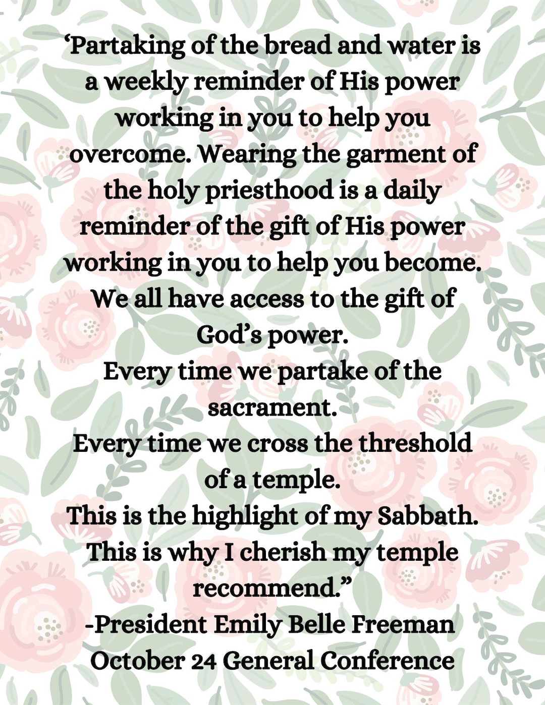 LDS General Conference Quotes, Emily Belle Freeman, Sacrament, Sunday ...