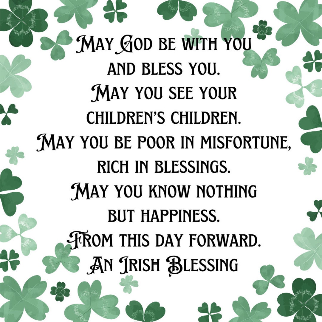 St. Patrick's Day Printable, Irish Blessing Digital Download, St ...