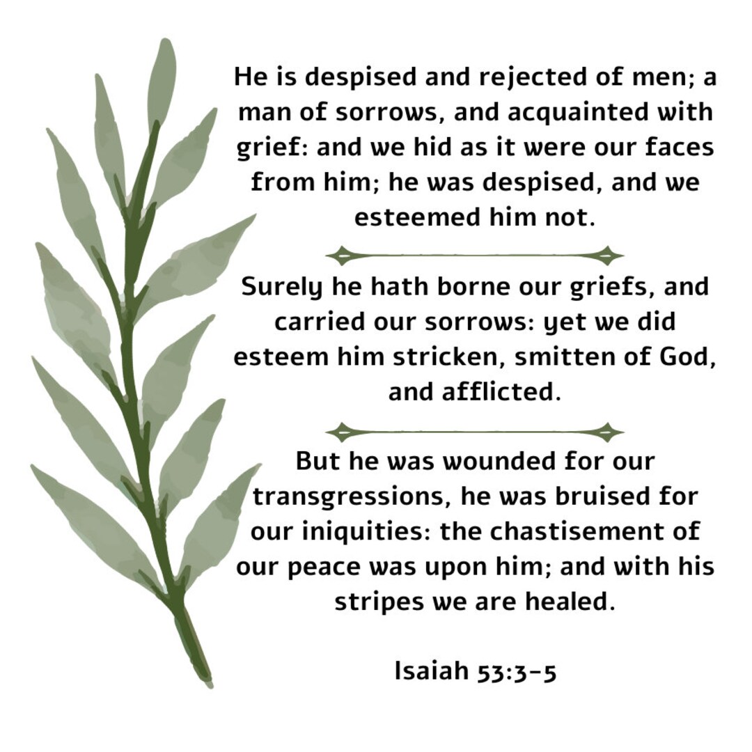 Isaiah 53, Bible Printable, Christian Digital Download, Jesus Christ, A ...