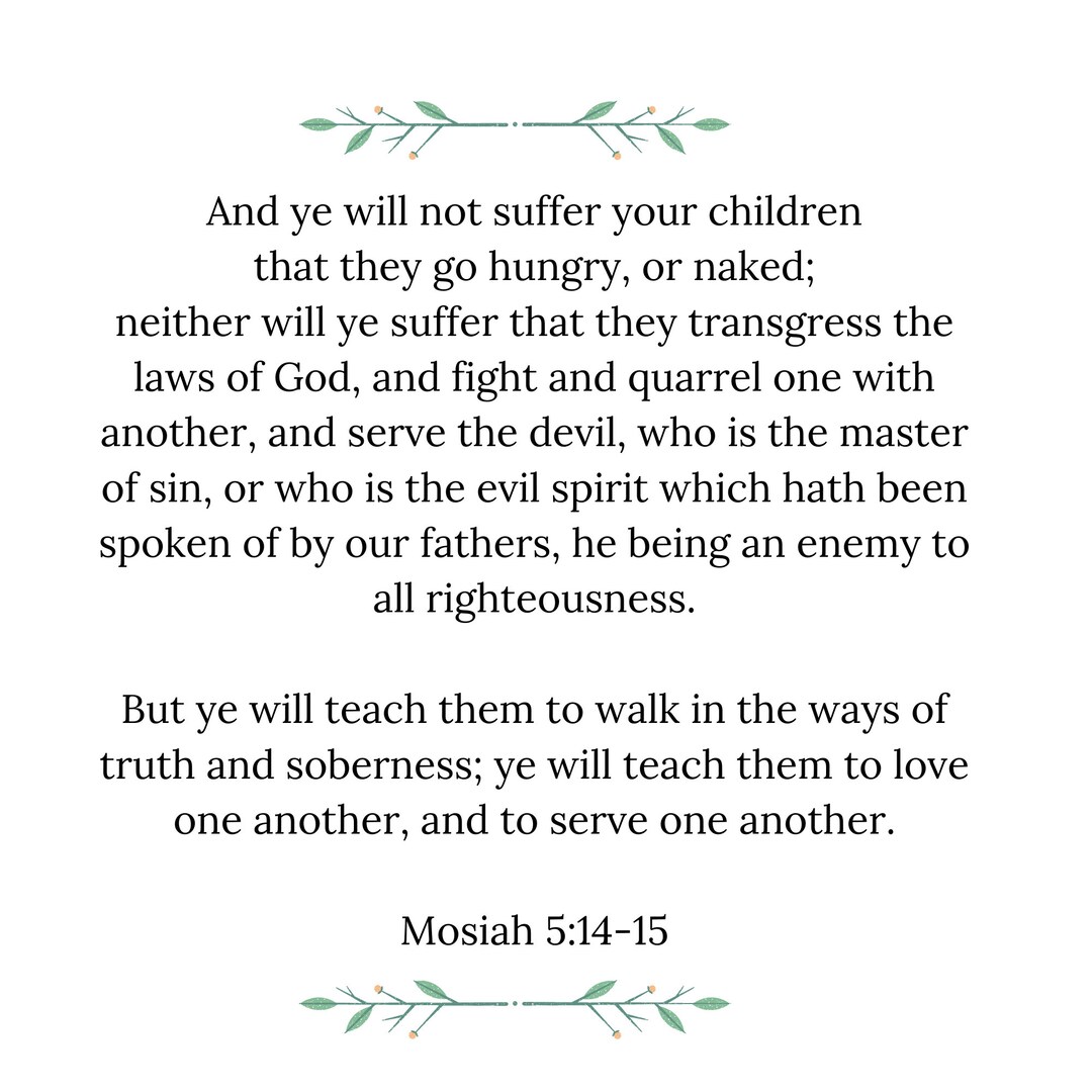 Scripture Quotes About Children, Book of Mormon Quotes, Mosiah 5, LDS ...