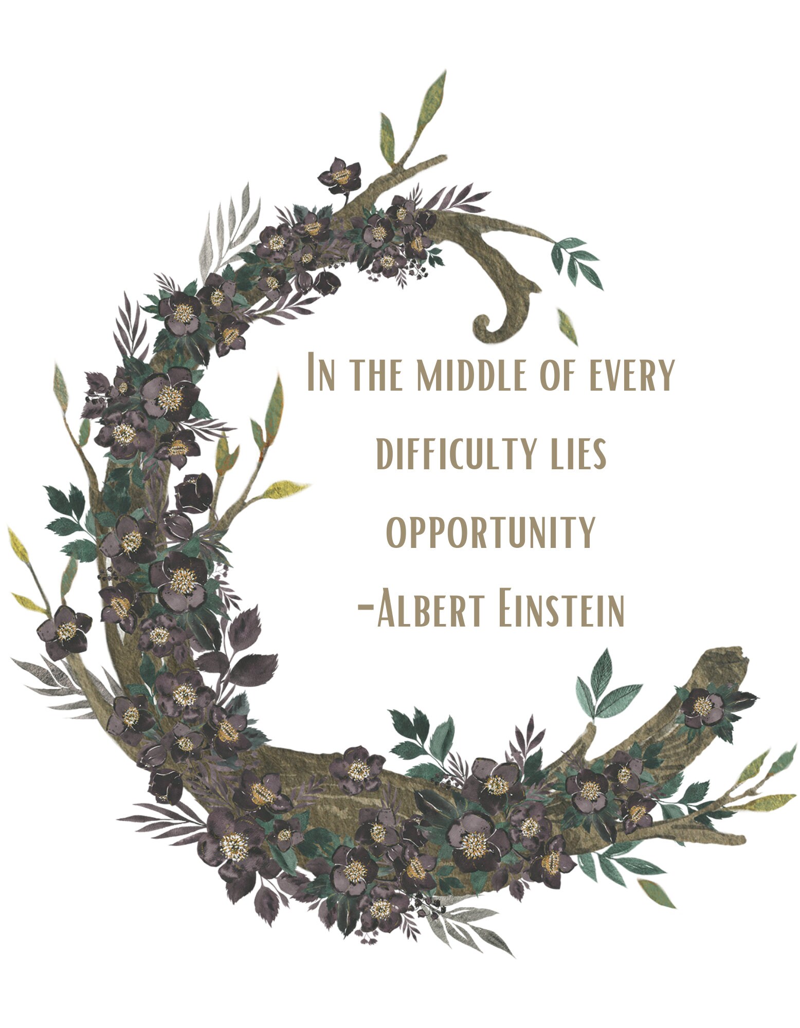 Inspirational Quotes Einstein Printable, Home Décor, Quotes for Hard ...