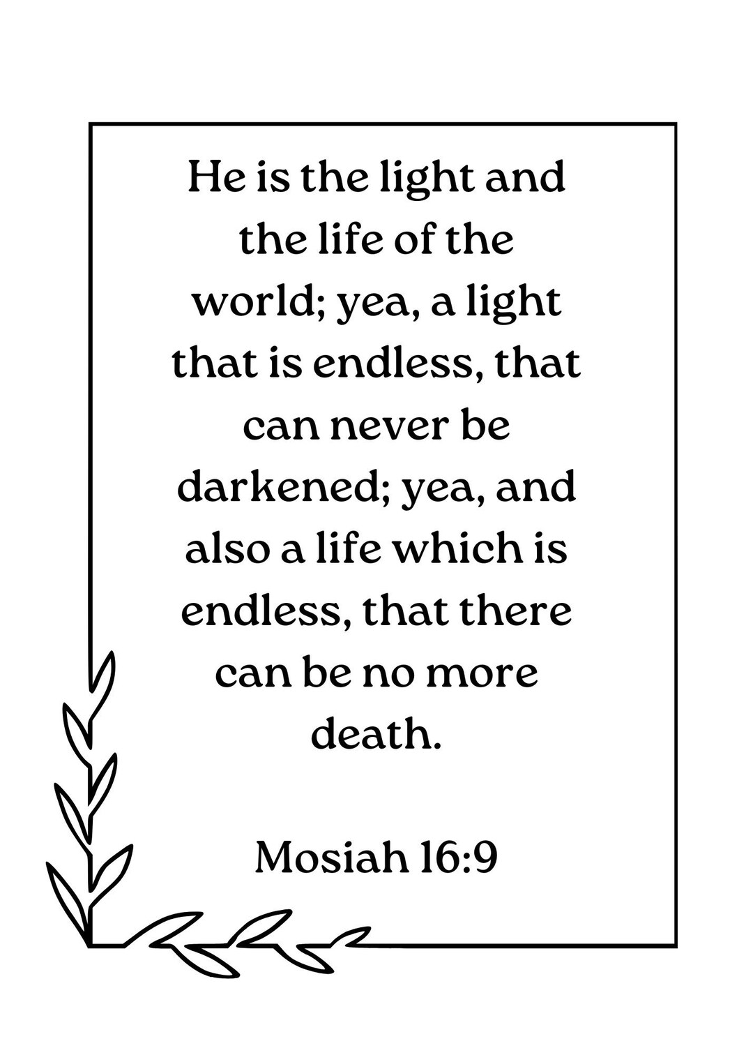 Mosiah 16:9, He is the Light of the World, LDS Digital Download, Book ...