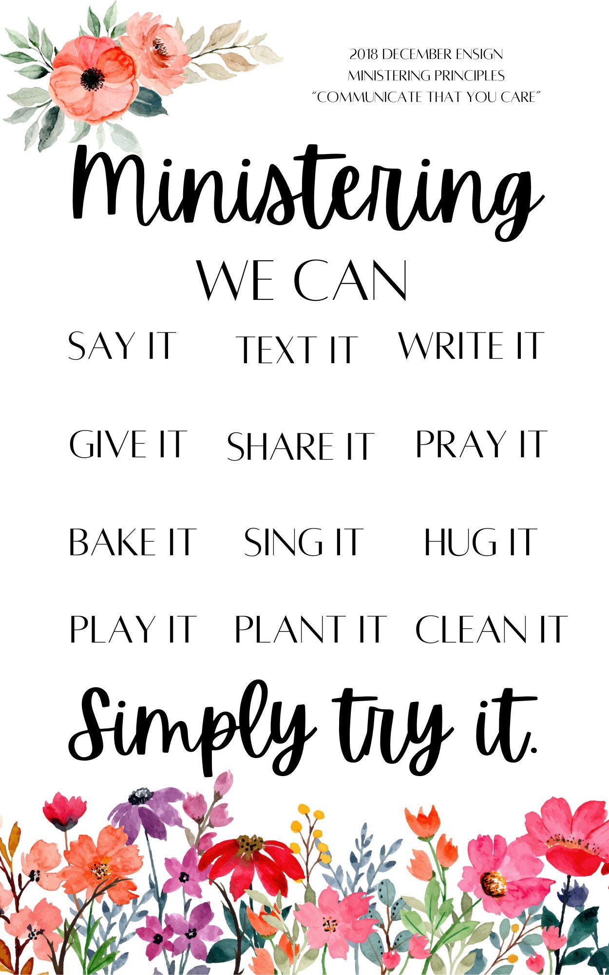 LDS Ministering Quote Printable We Can Say It Text It Write It Simply ...