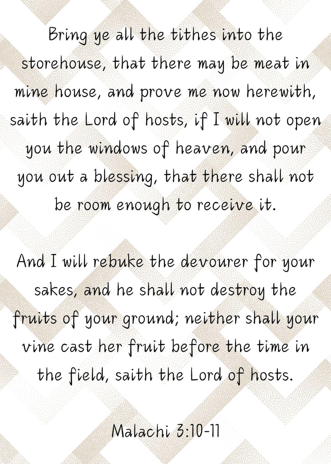 Blessings of Tithing Bible Quotes Malachi 3:10-11 LDS Come Follow Me ...