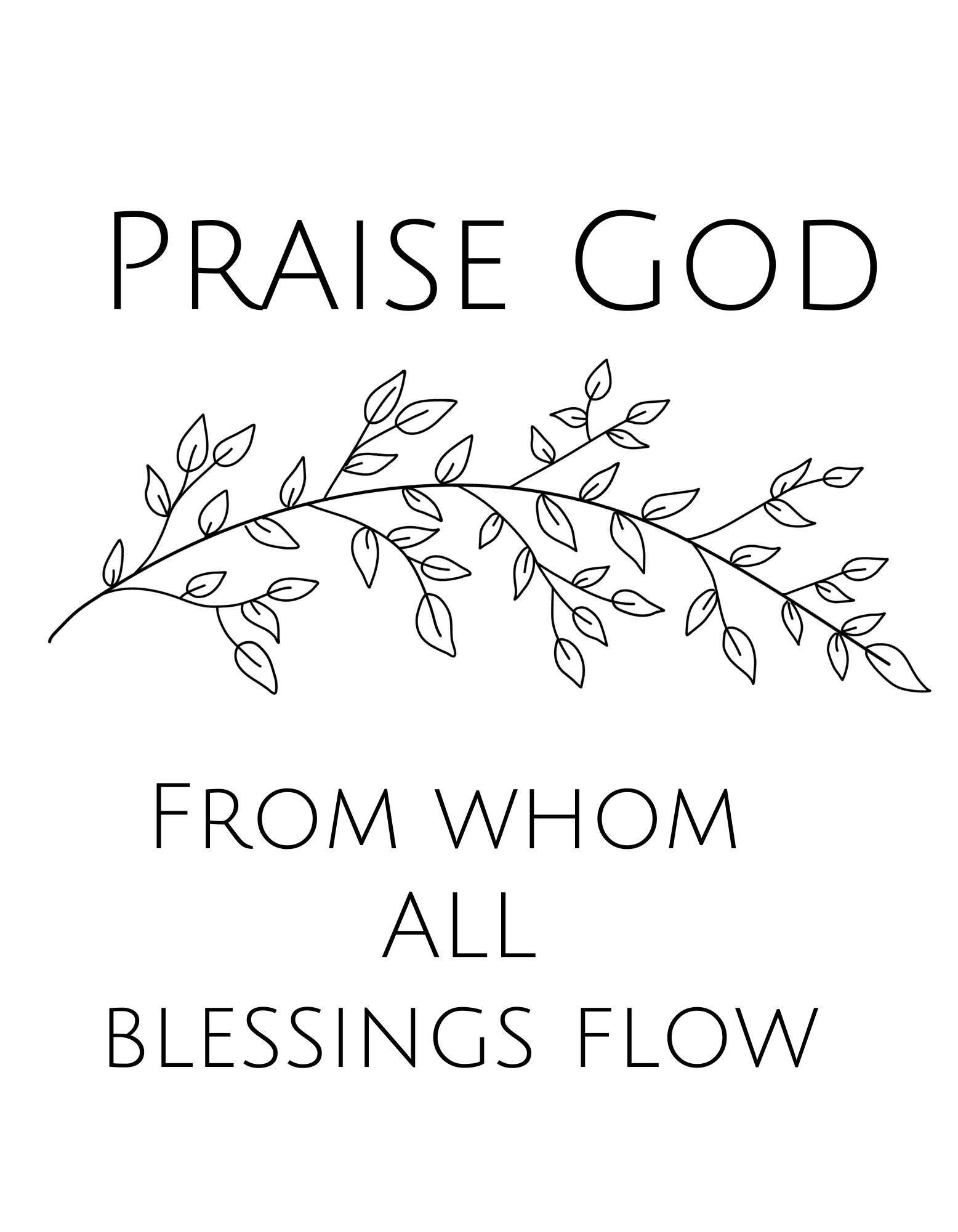 Praise God From Whom All Blessings Flow Digital Print, Home Decor, God ...