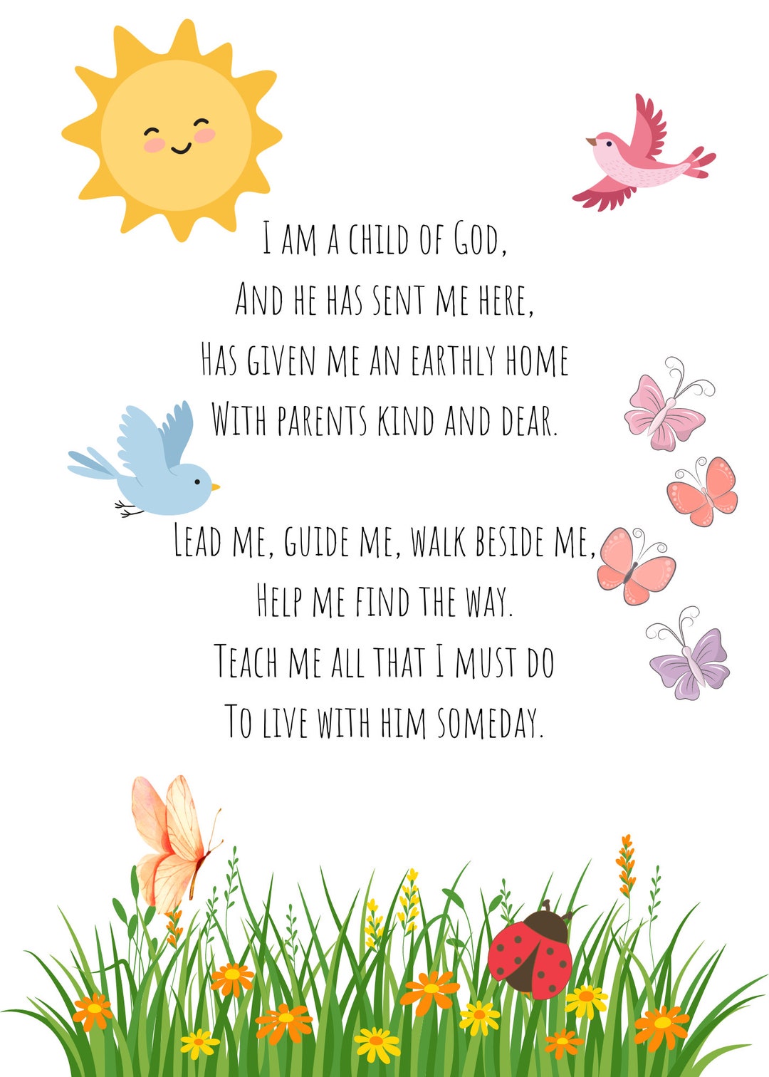 I Am A Child of God Printable, LDS Digital Download, Child Room Décor ...