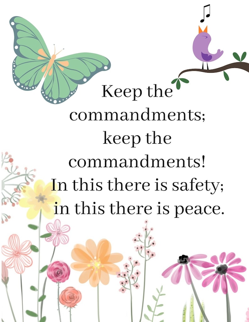 Keep the Commandments Printable, LDS Digital Download, Primary Song ...
