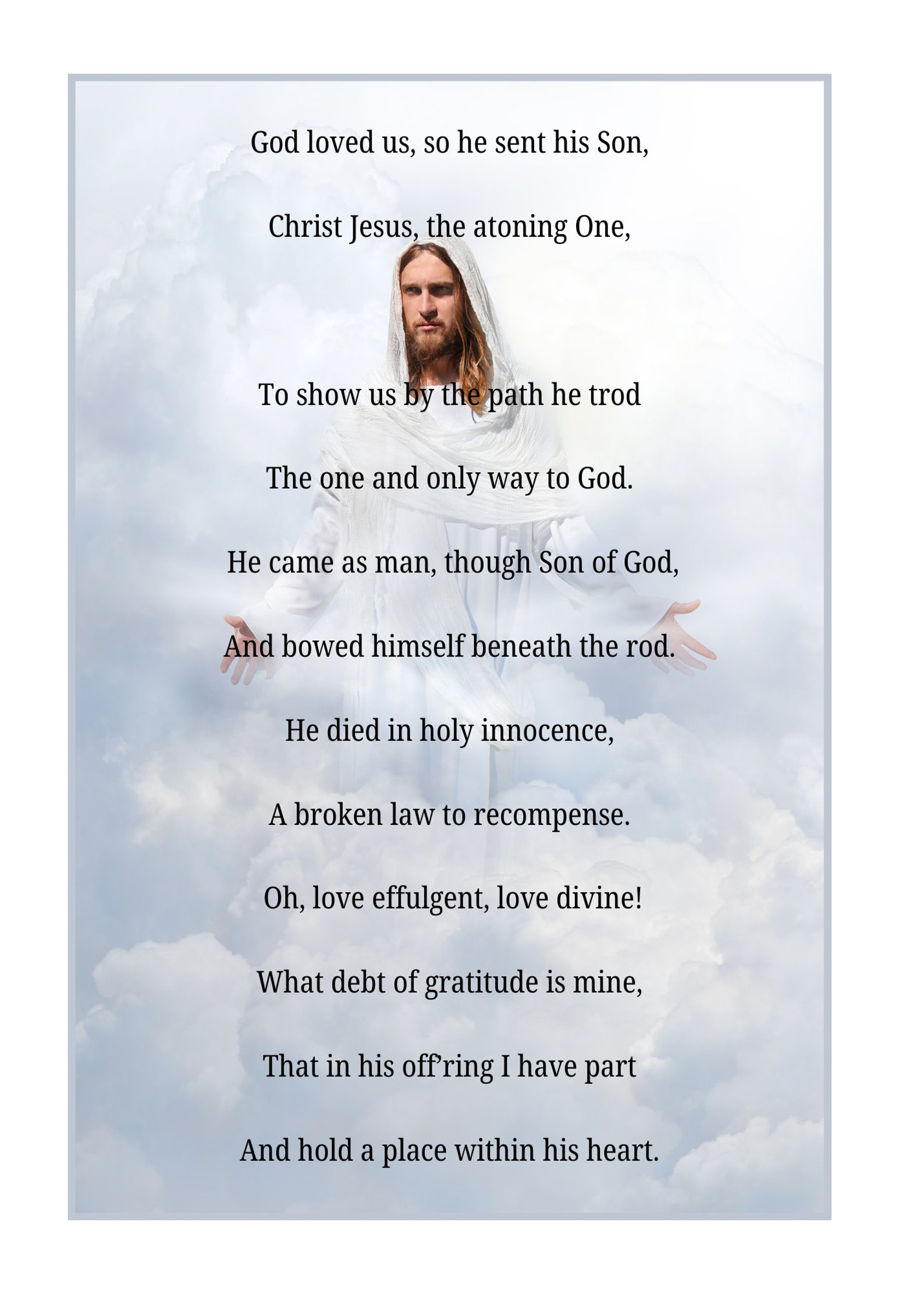 God Loved Us so He Sent His Son LDS Hymns Lyrics Come Follow Me ...