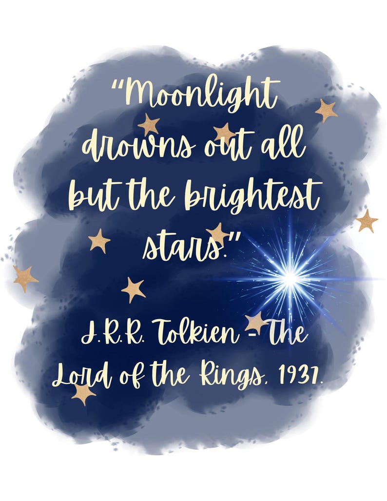 Lord of the Rings Printable, Digital Download, Moonlight Drowns Out All ...