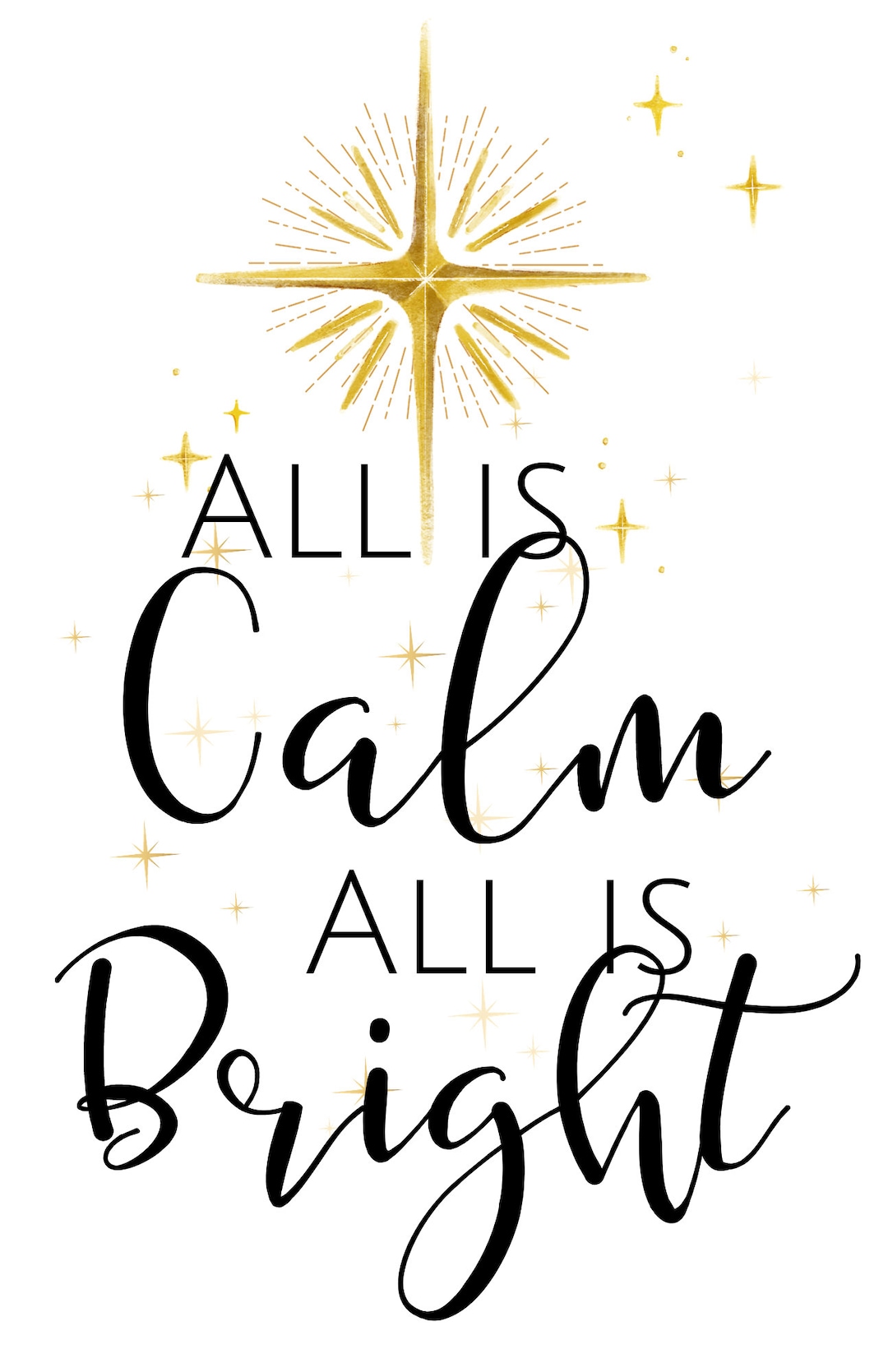Silent Night Printable, Christmas Carol Holiday Digital Download ...