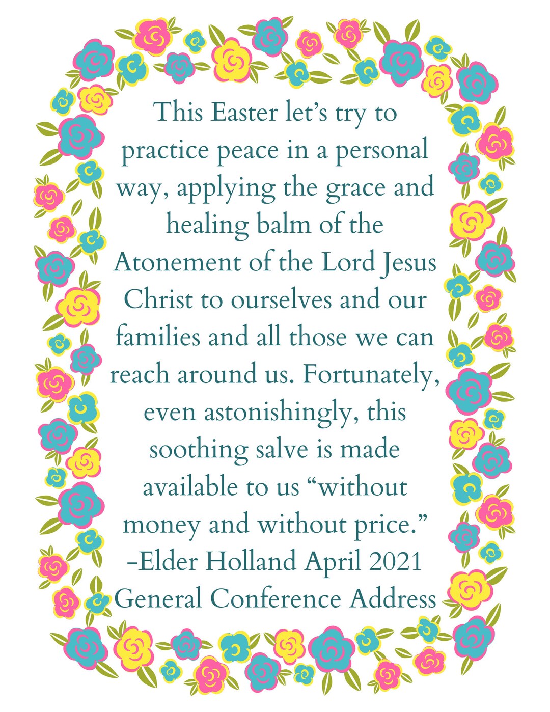 LDS Easter Quotes, LDS General Conference Printable, Christian Easter ...